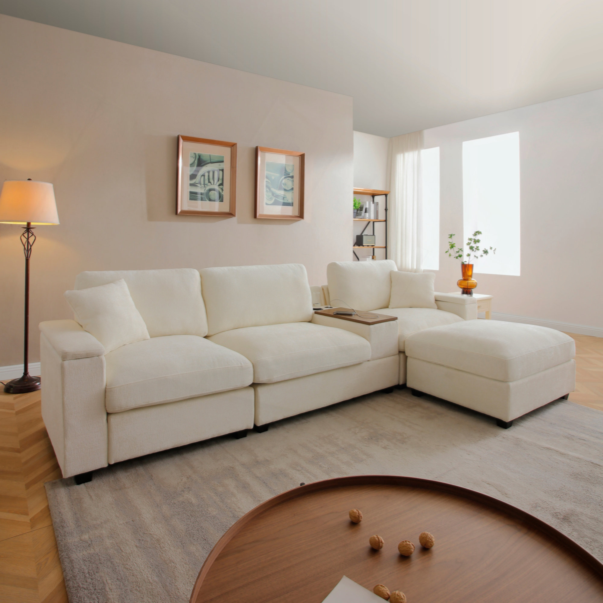 Latitude Run® 120.3"Sectional Sofa ,L-Shaped Oversized Couch ,Comfy Cloud Couch Set With Drop ...